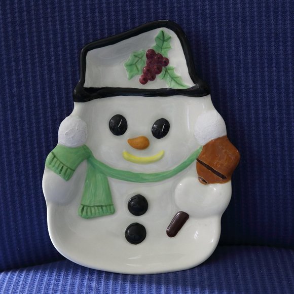 Holiday | Ceramic Snowman Plate | Poshmark